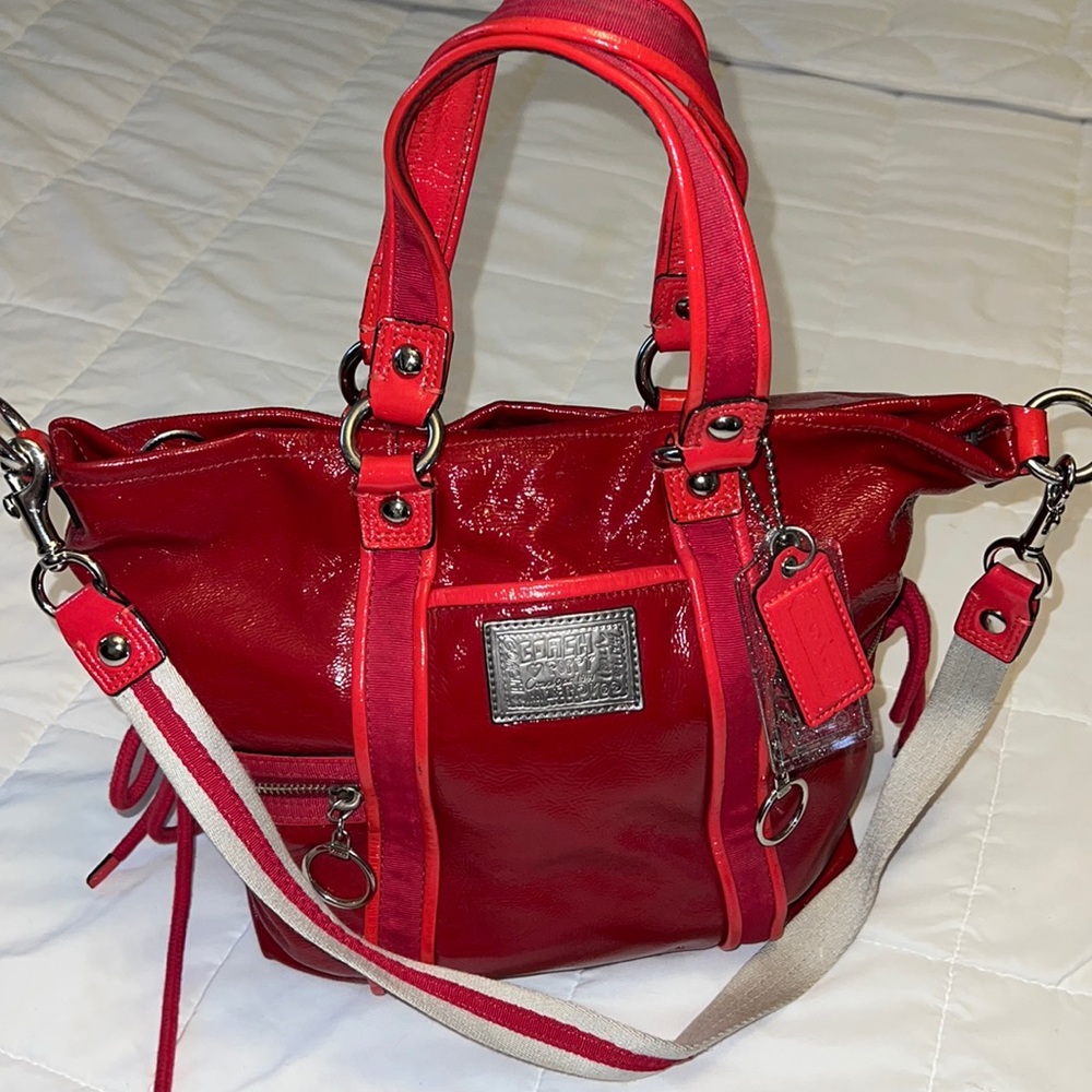 Coach Poppy Satchel In Gorgeous Red - Gem